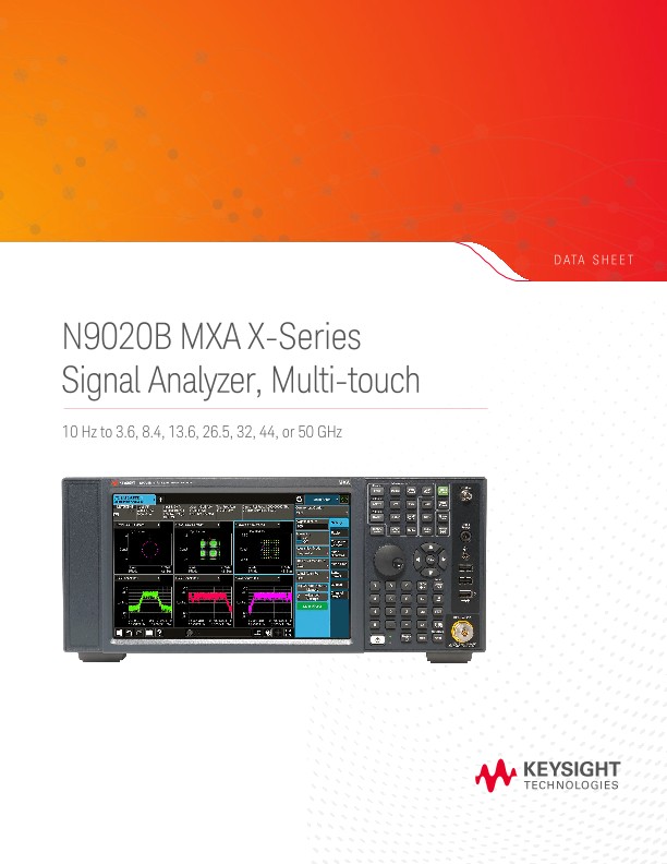 N9020B MXA X-Series Signal Analyzer, Multi-touch PDF Asset Page | Keysight